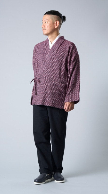 [Samue Juara] Mesh Pattern Samue Red × Navy – Ichimoku Online Store